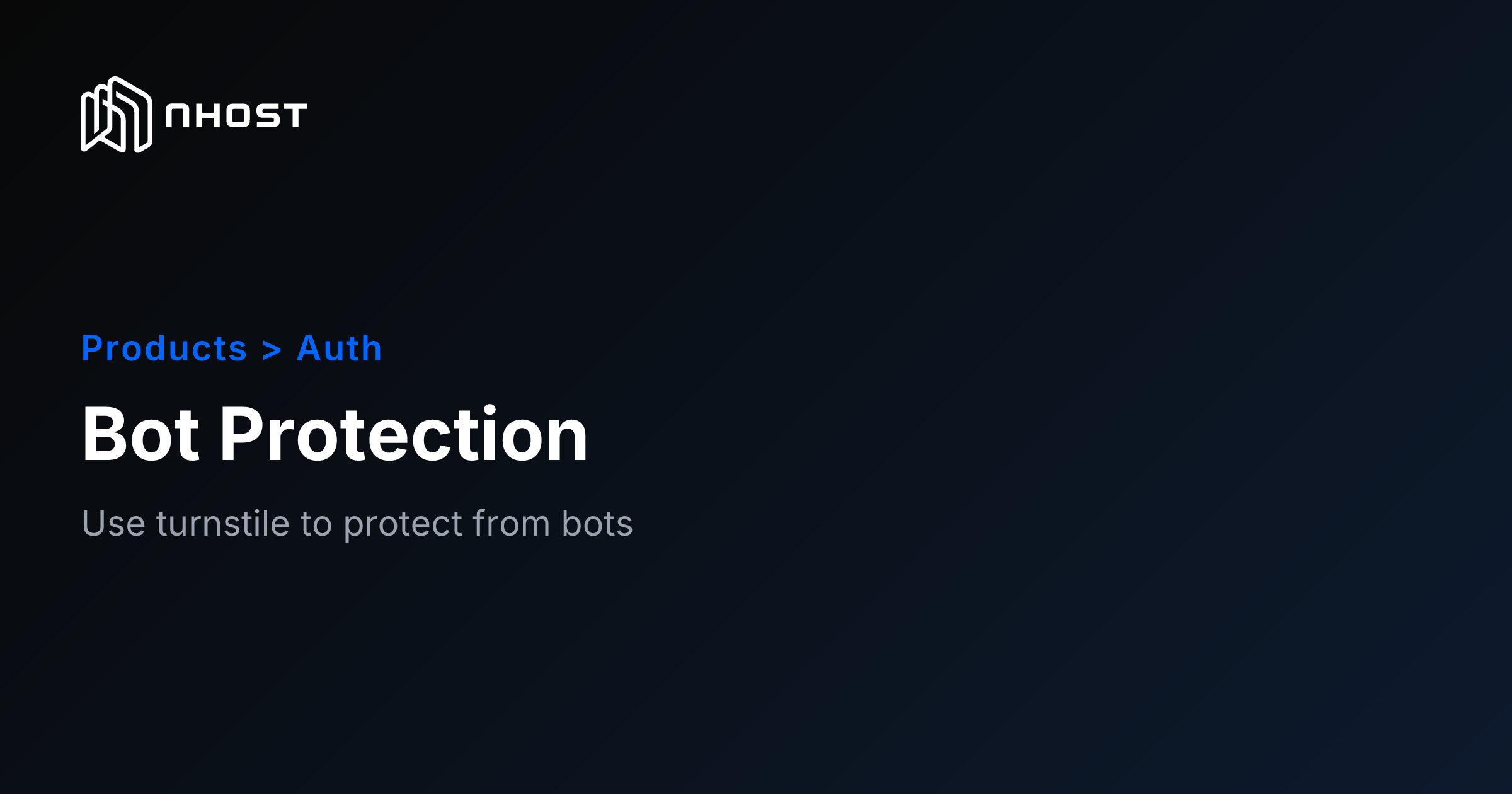 Bot Protection | Nhost Documentation